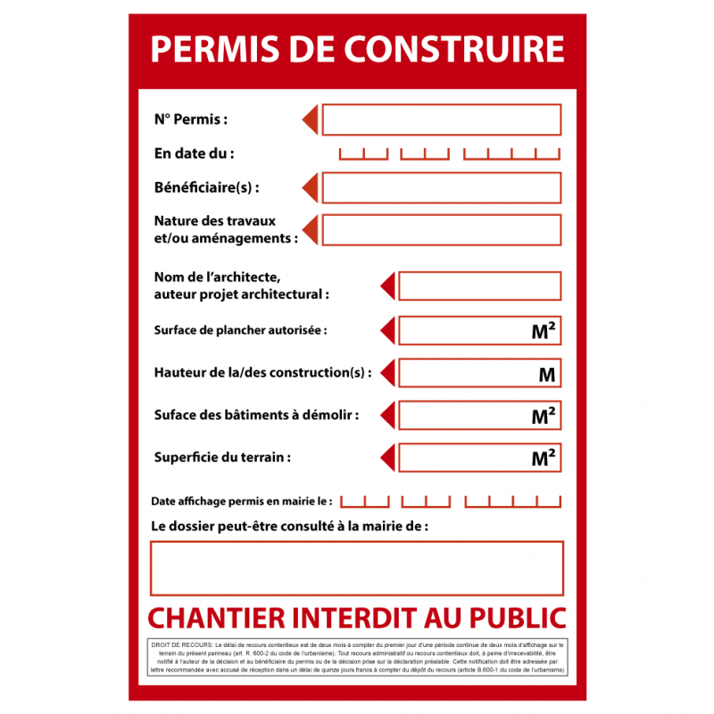 Panneaux de chantier "Permis de construire" - Multyprint